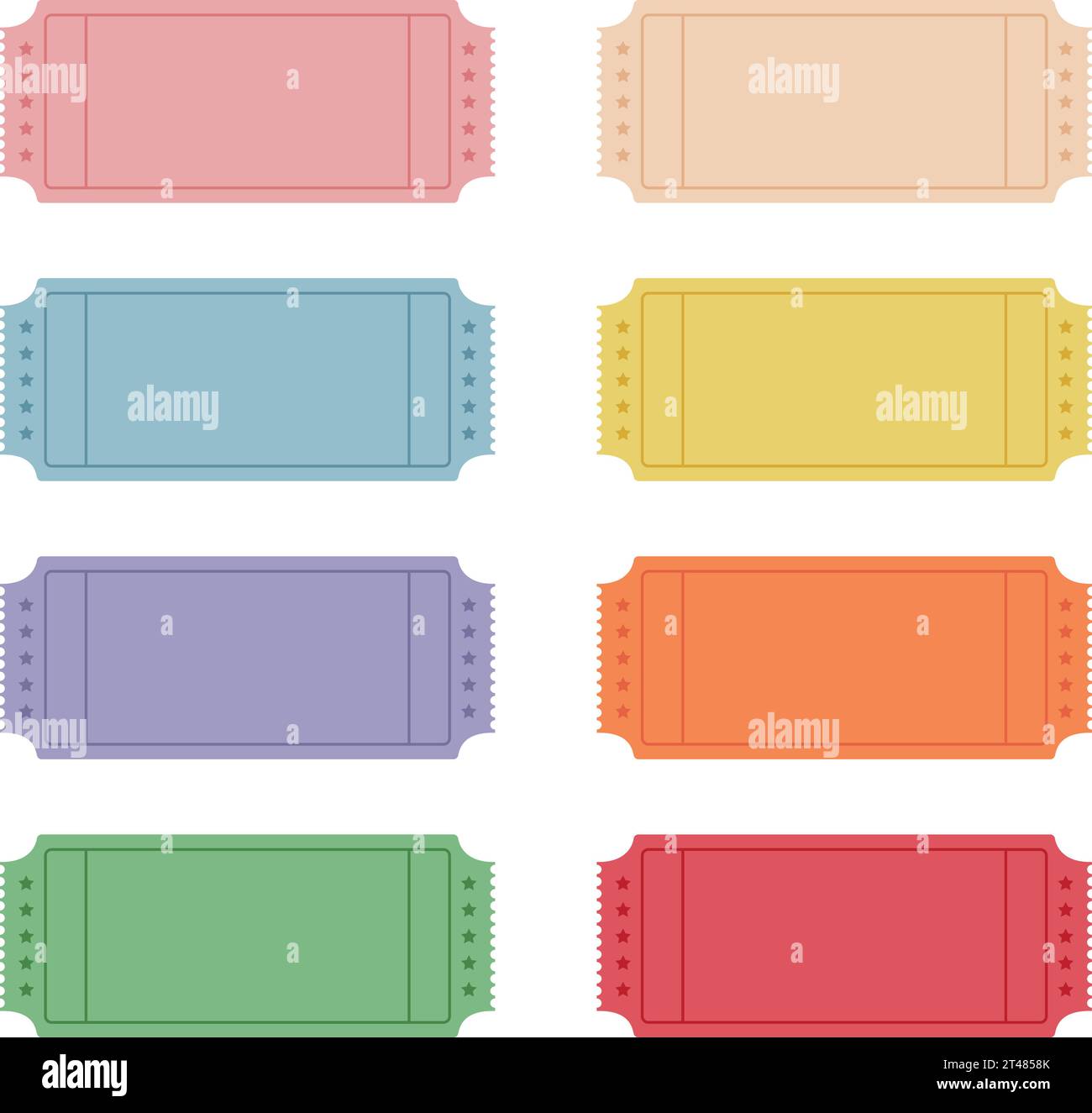 Blank vintage colour tickets vector set Stock Vector Image & Art - Alamy
