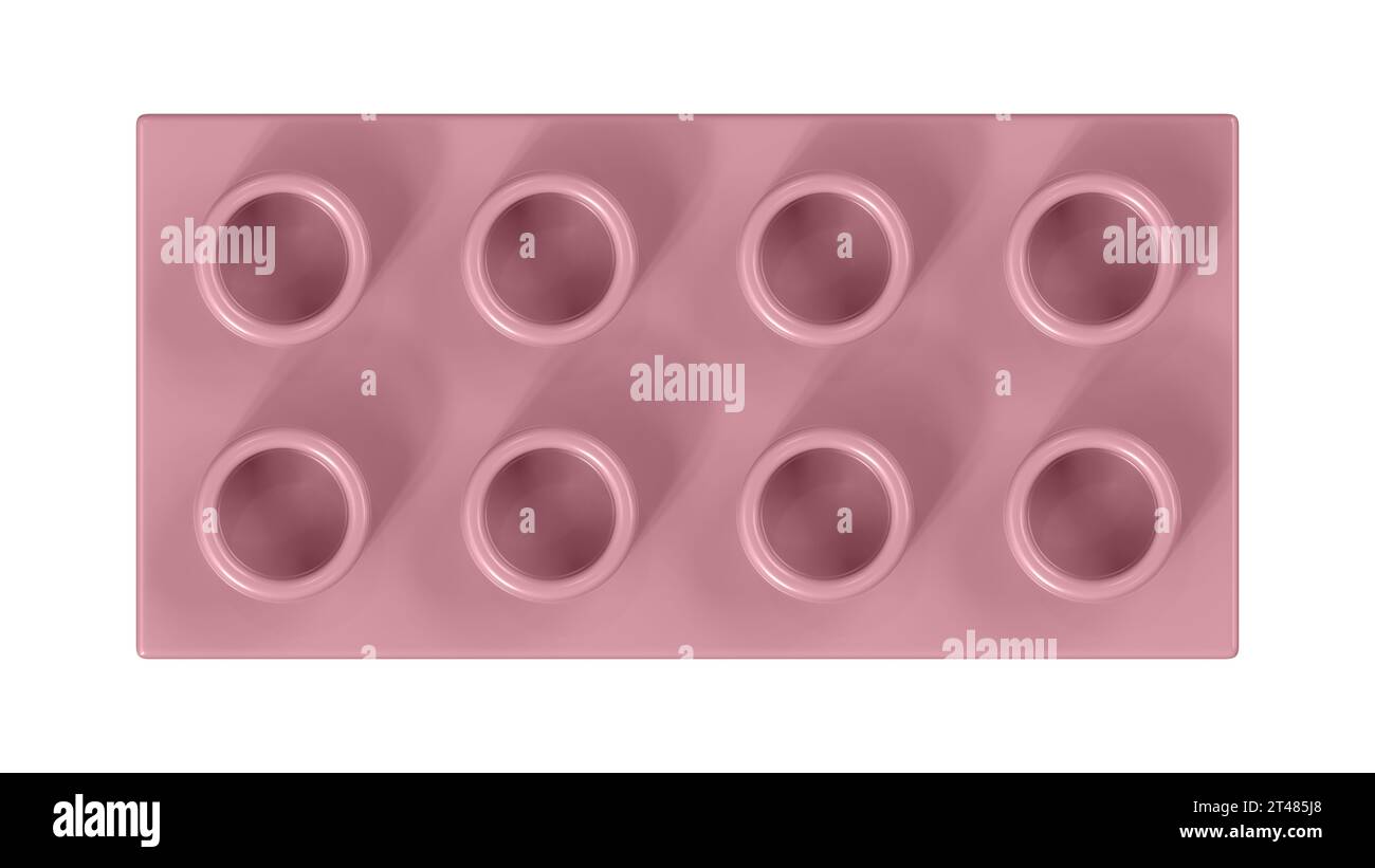 Blush Lego Block Isolated on a White Background. Close Up View of a ...