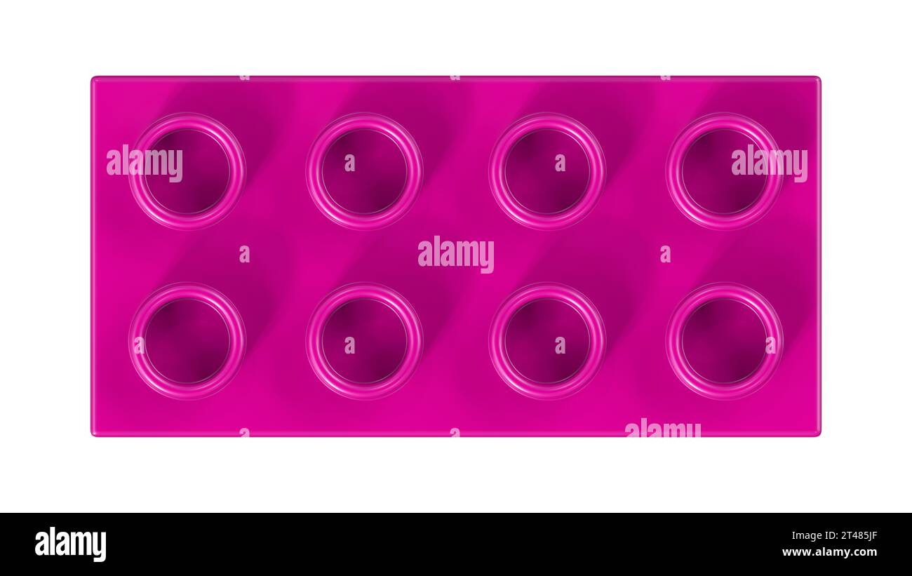 Rhodamine Red Lego Block Isolated on a White Background. Close Up View ...