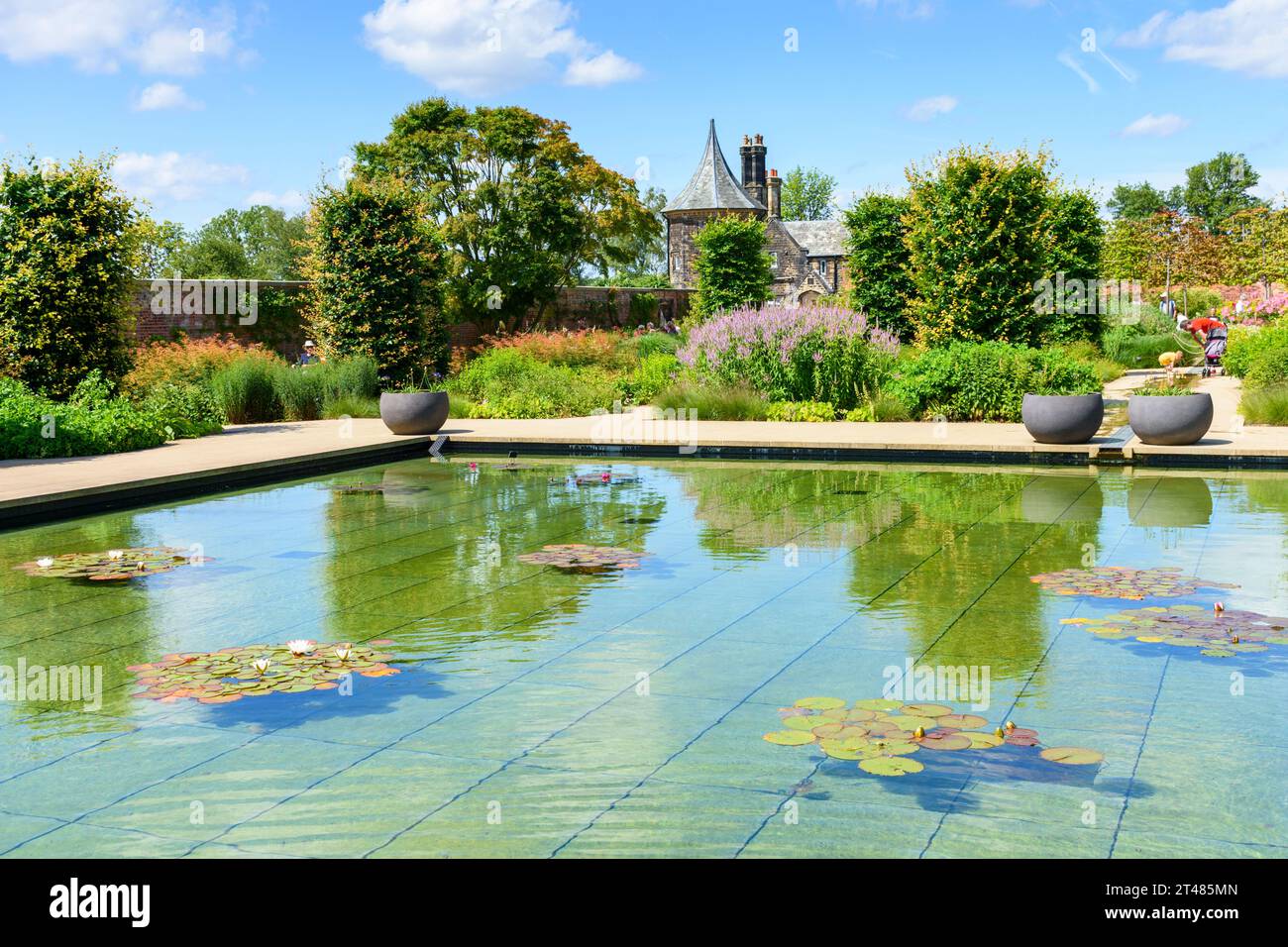 The Lily Pond in the Paradise Garden area of the Weston Walled Garden ...
