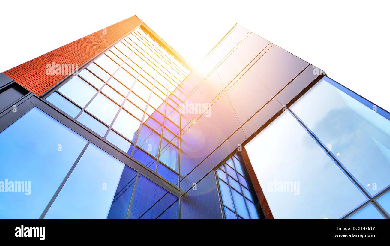 Abstract reflection of modern city glass facades. Modern office ...