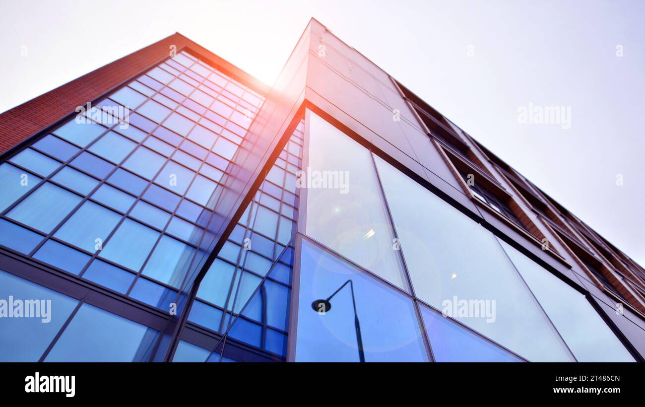 Abstract reflection of modern city glass facades. Modern office ...