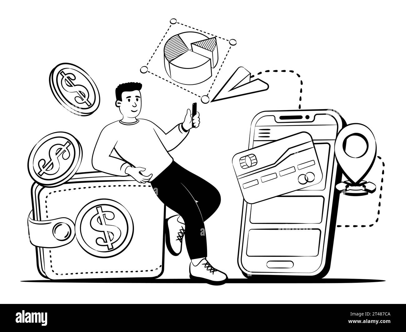 People Trading Drawing