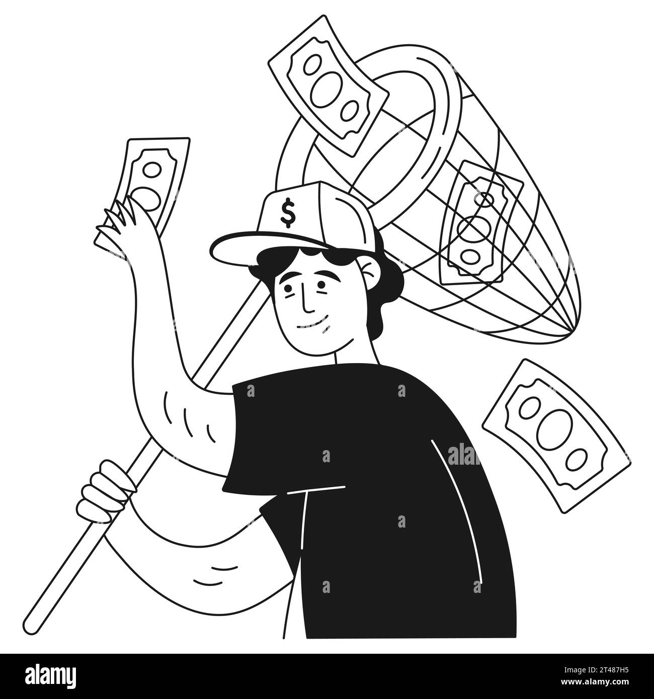 Cartoon man outline hi-res stock photography and images - Alamy