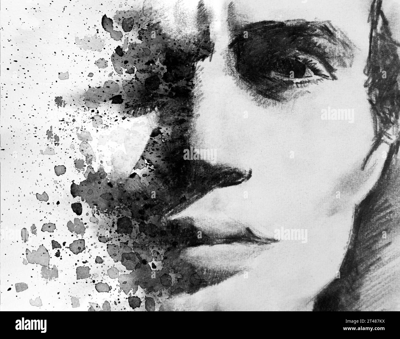 Portrait man face skincare Black and White Stock Photos & Images - Alamy