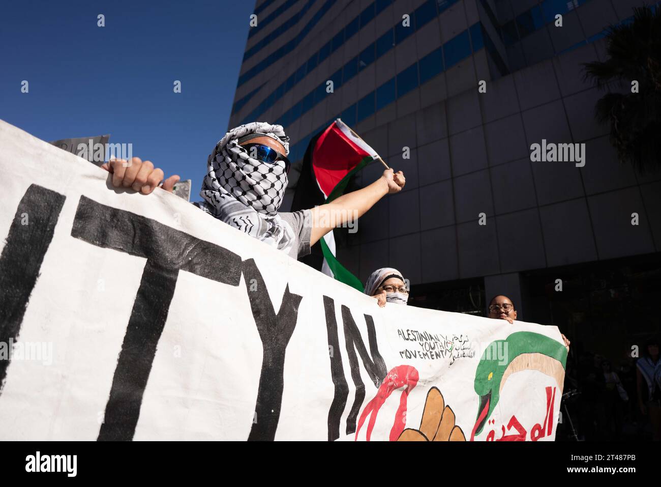 Los Angeles, USA. 28th Oct, 2023. Palestinian-Americans and their ...
