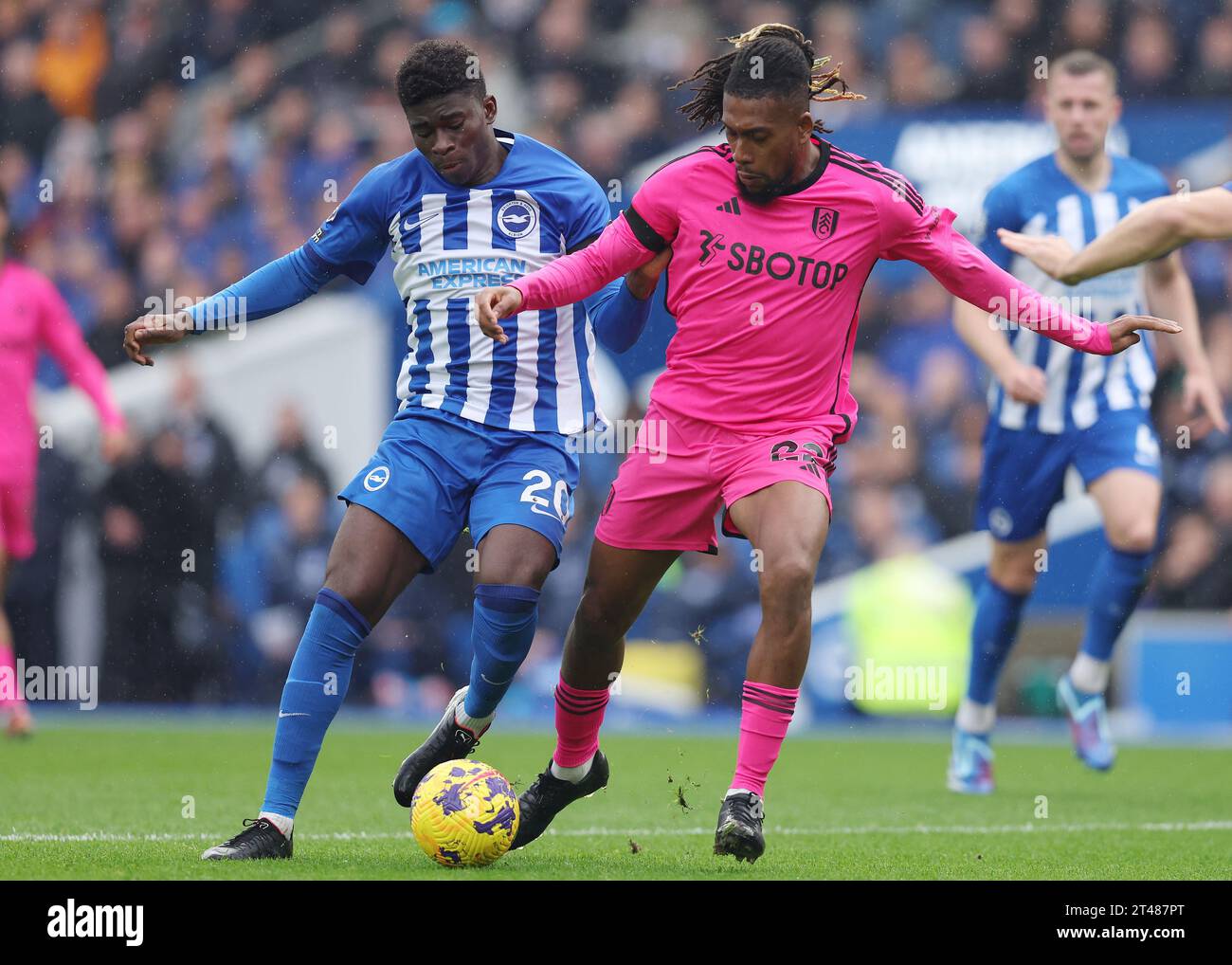 Brighton and Hove, UK. 29th Oct, 2023. Carlos Baleba of Brighton and ...