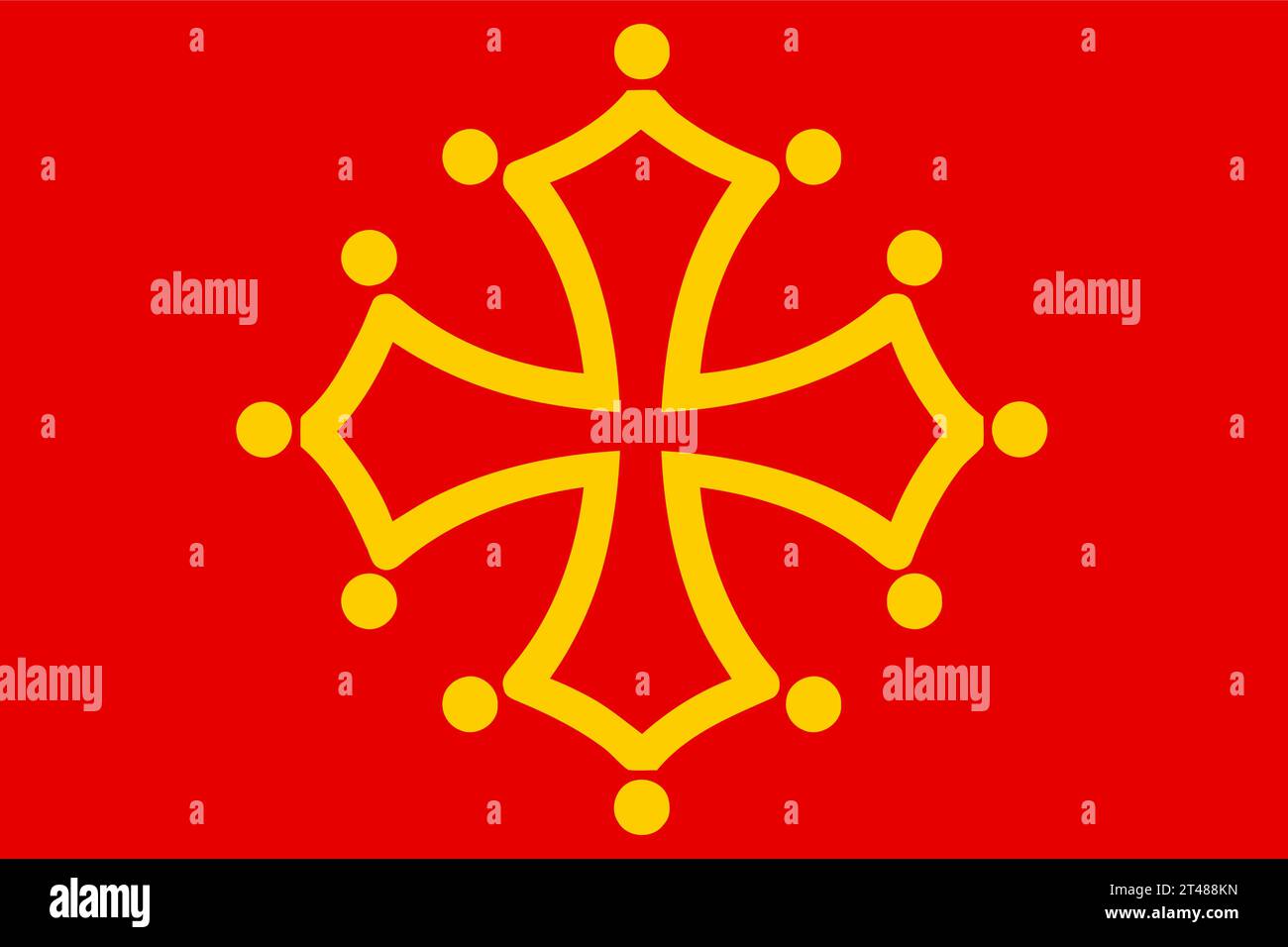 Flag of Midi-Pyrnes. Detailed flag on white background. Vector ...