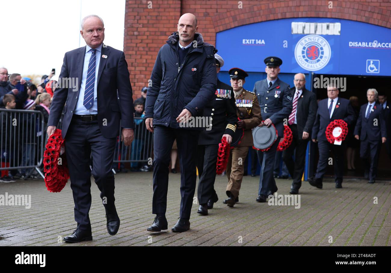 Rangers Chairman John Bennett, Rangers manager Philippe Clement at a ...