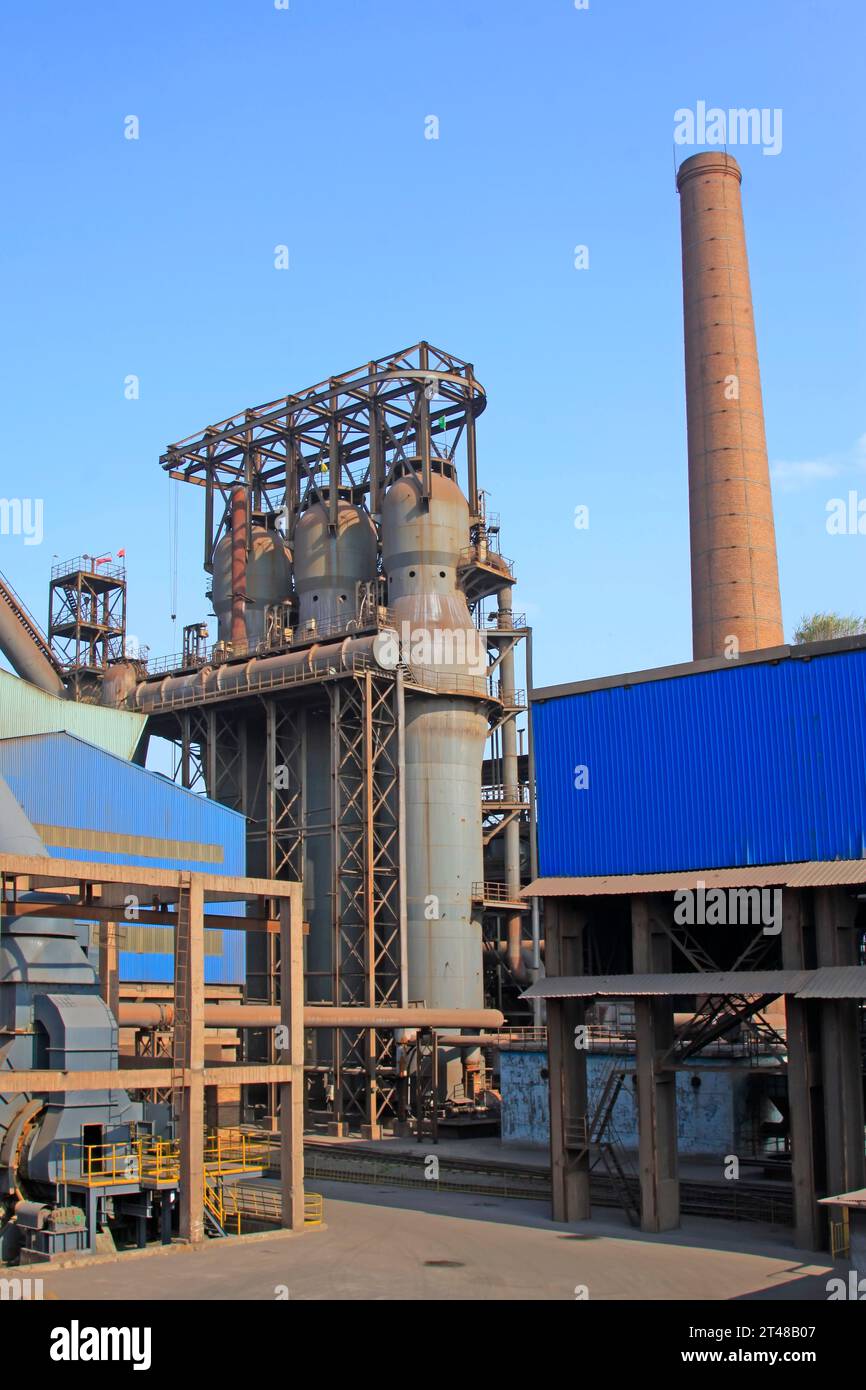 blast furnace in the steel mills, closeup of photo Stock Photo - Alamy