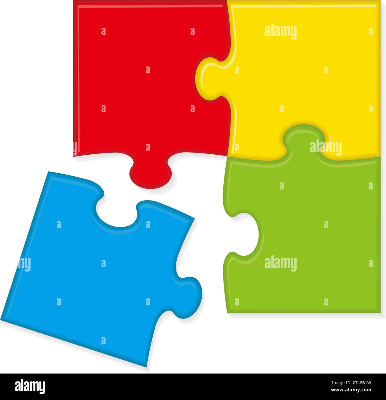 Colorful Jigsaw Puzzle Pieces Illustration Isolated On A White ...