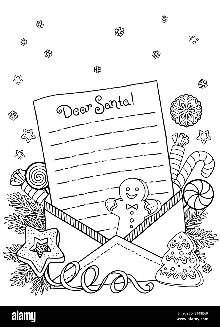 Letter To Santa Template Black And White