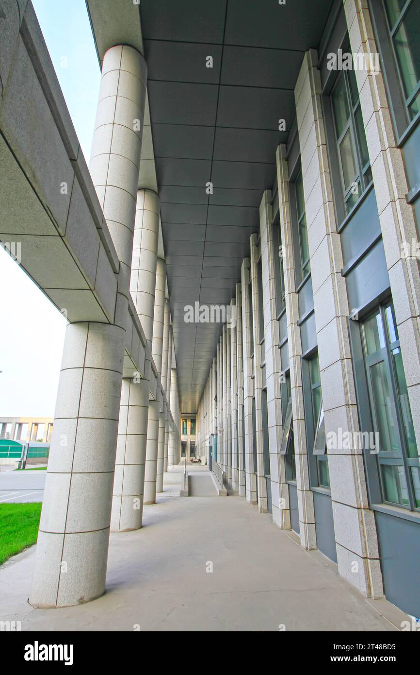 Column and corridors in an office building, closeup of photo Stock ...