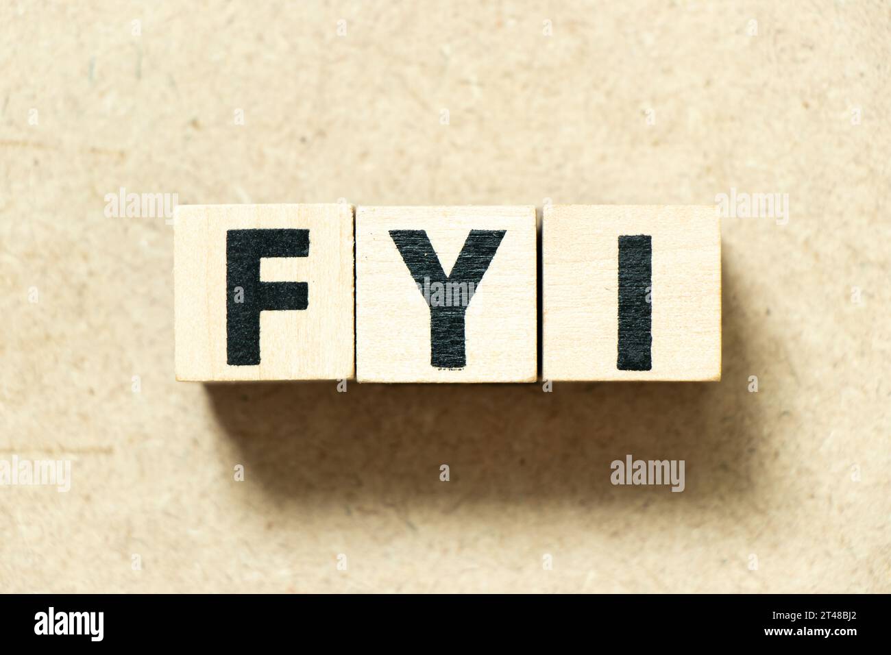 Alphabet letter block in word FYI (Abbreviation of For your information ...