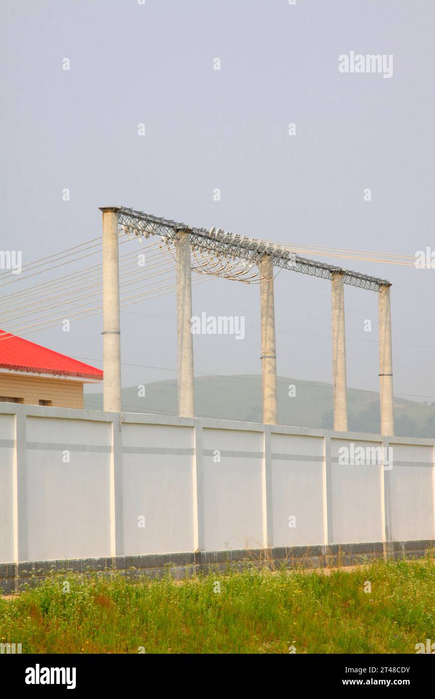 Substation construction facilities, closeup of photo Stock Photo - Alamy