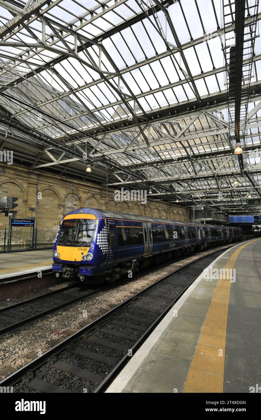 Scotrail 170425 at Edinburgh Waverley station; Edinburgh City, Scotland ...