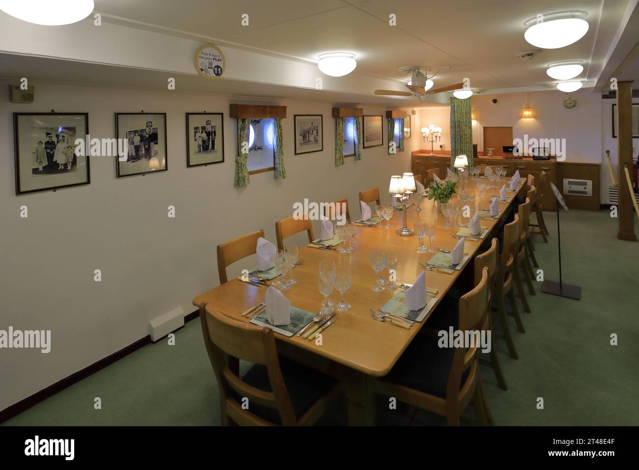 Rooms inside the Royal Yacht Britannia, Ocean Terminal, Leith town ...