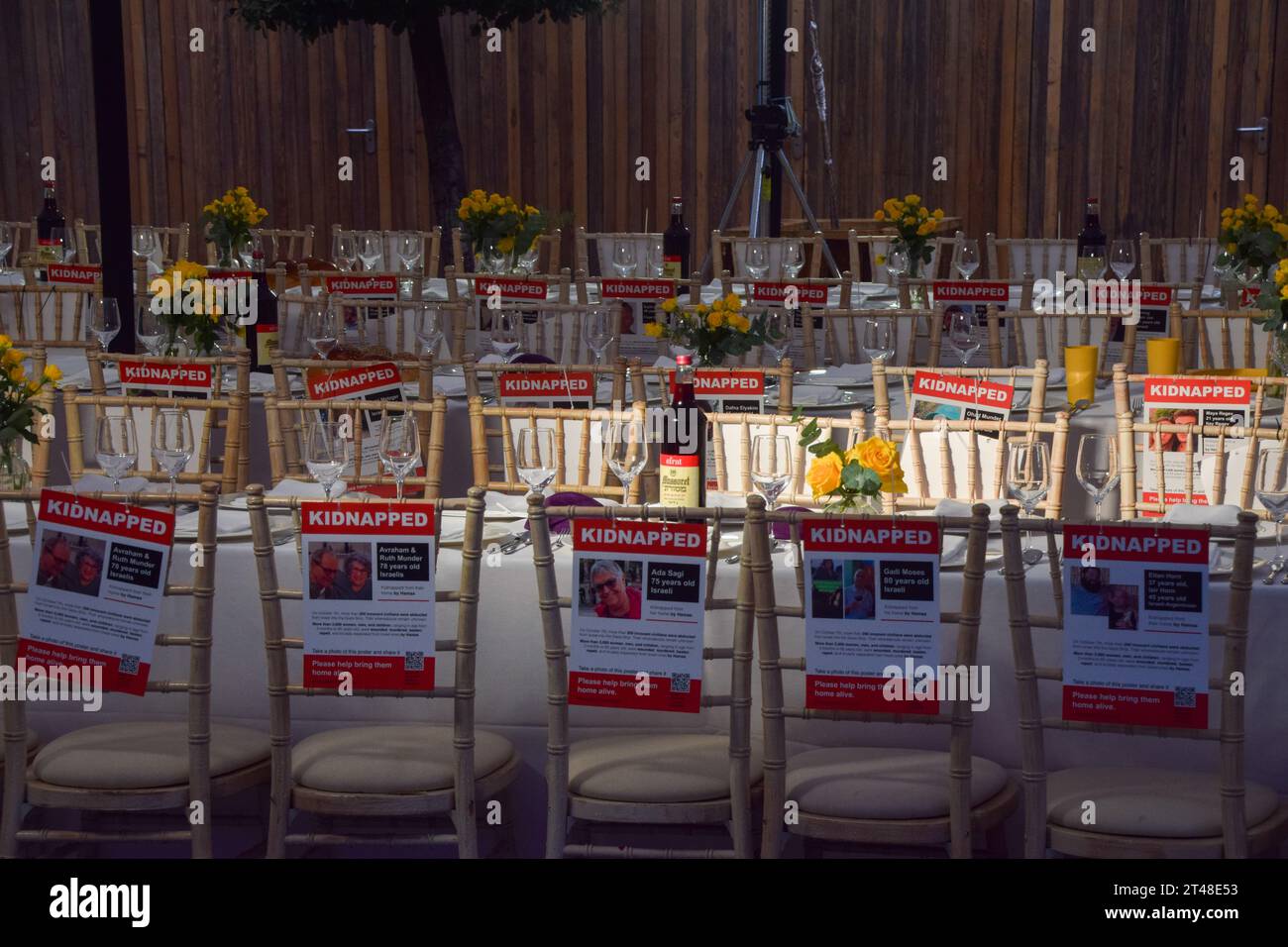 London, England, UK. 29th Oct, 2023. The Empty Shabbat Table ...
