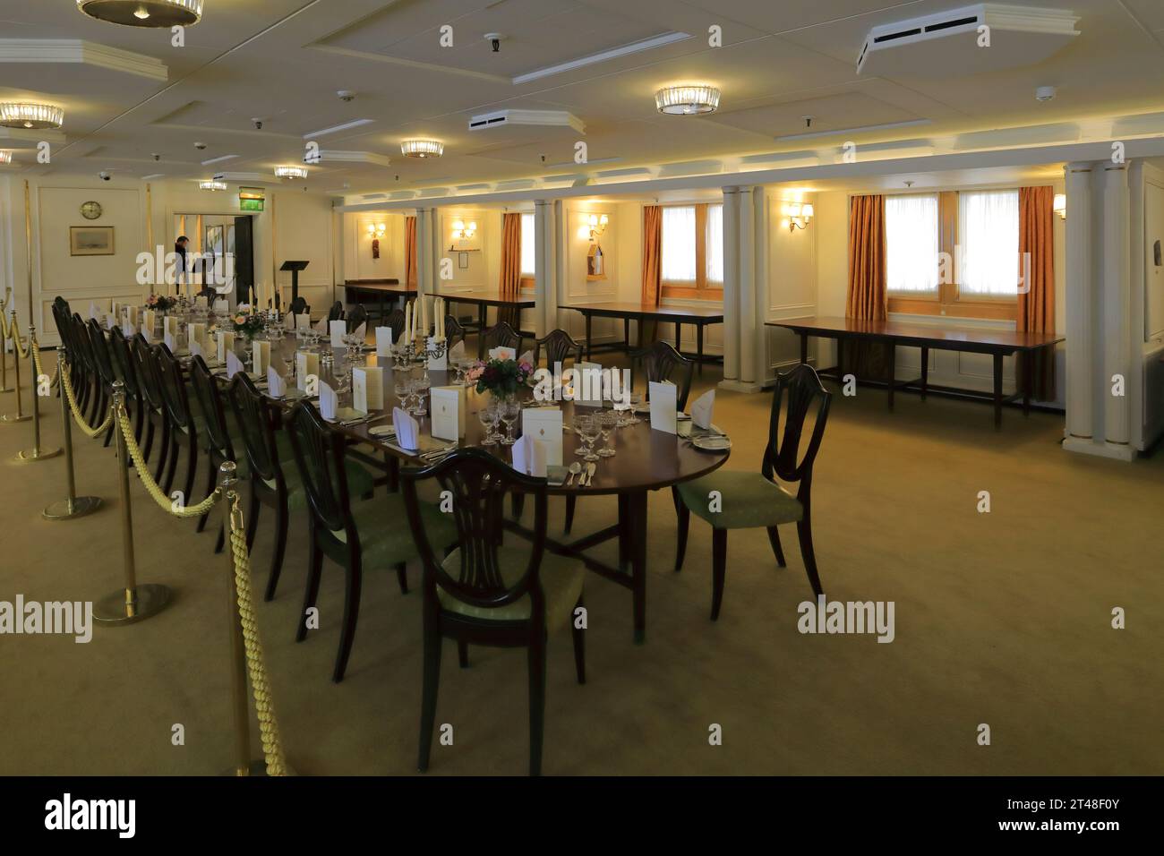 Rooms inside the Royal Yacht Britannia, Ocean Terminal, Leith town ...