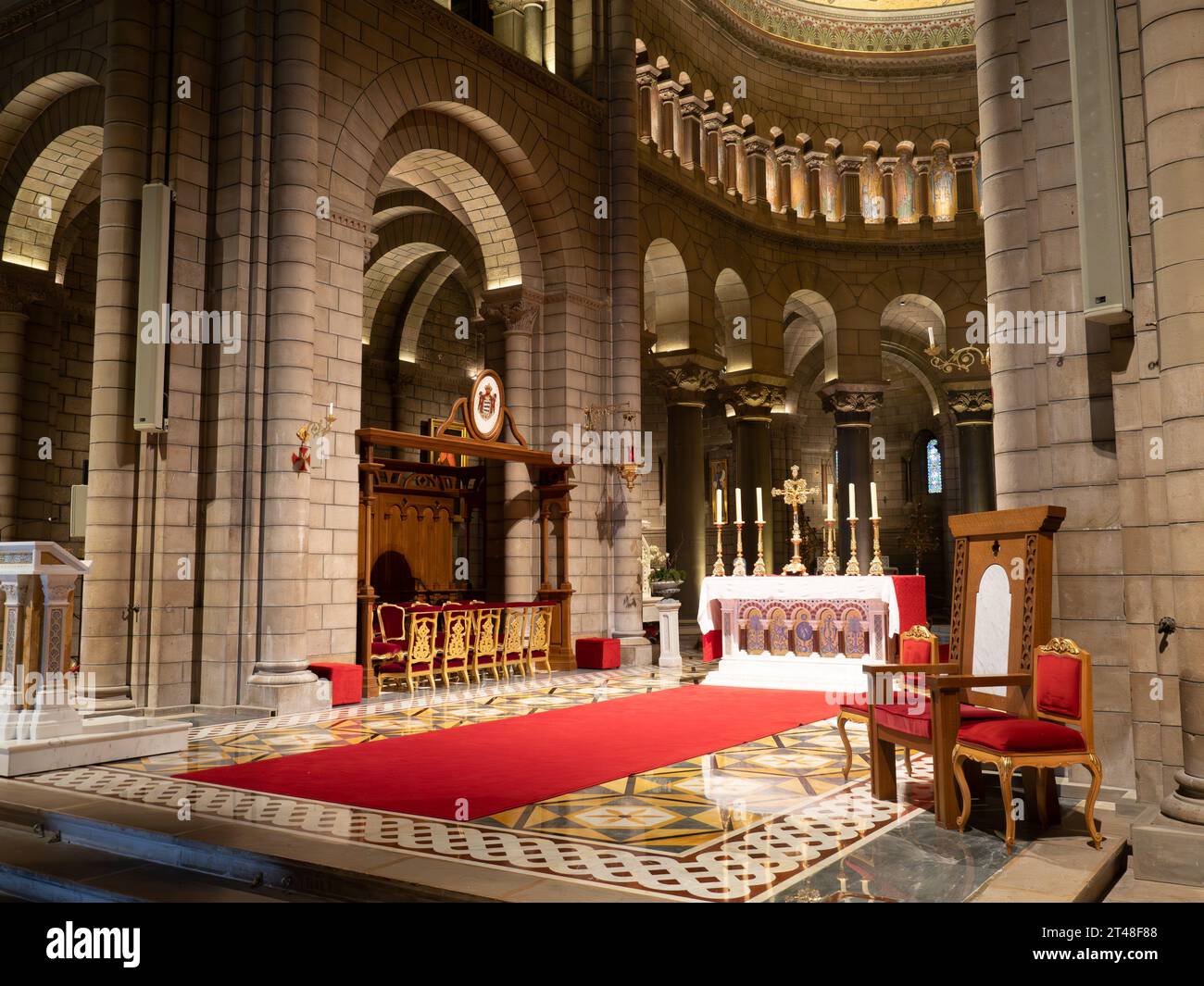 Interior image of the Cathedral of Our Lady Immaculate in Monaco Stock ...