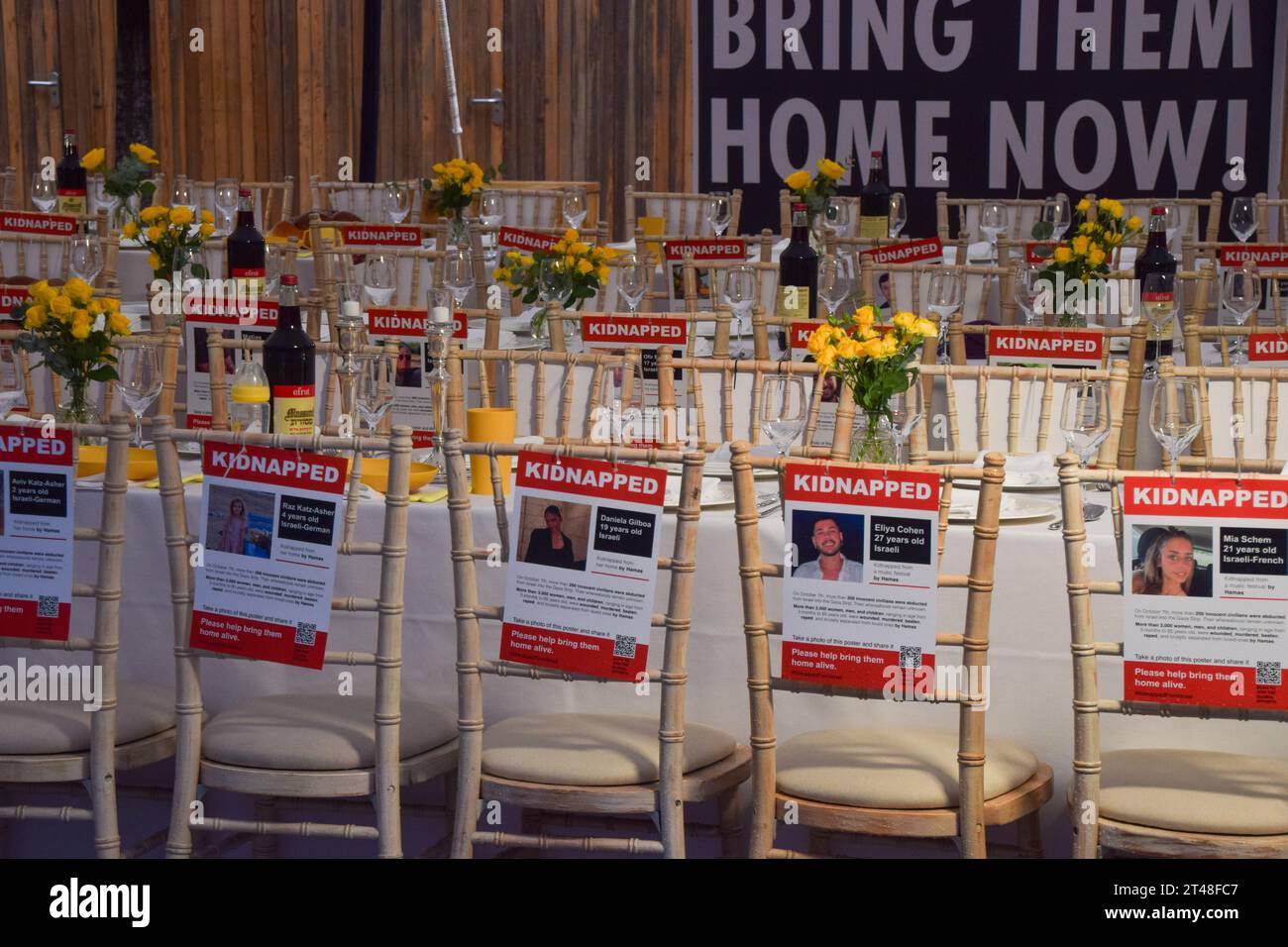 London, England, UK. 29th Oct, 2023. The Empty Shabbat Table ...