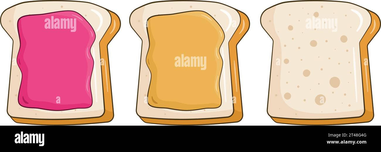 Set of slices of bread. Cartoon. Vector illustration Stock Vector Image ...
