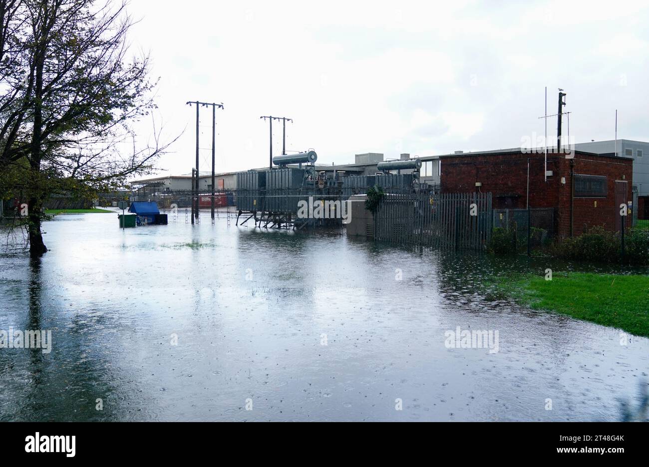 A view of the flood water in Bognor Regis after heavy rain the area ...