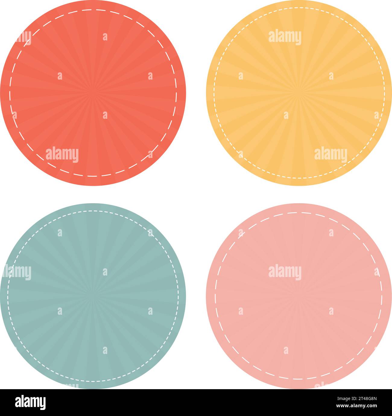 Blank pastel stitched flat badges labels stickers vector set Stock ...