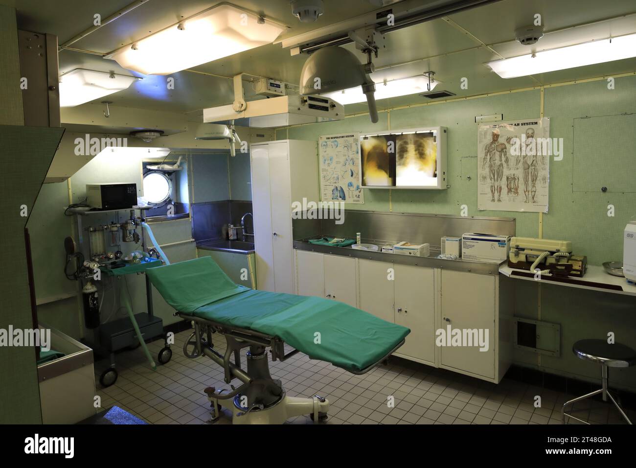 Rooms inside the Royal Yacht Britannia, Ocean Terminal, Leith town ...