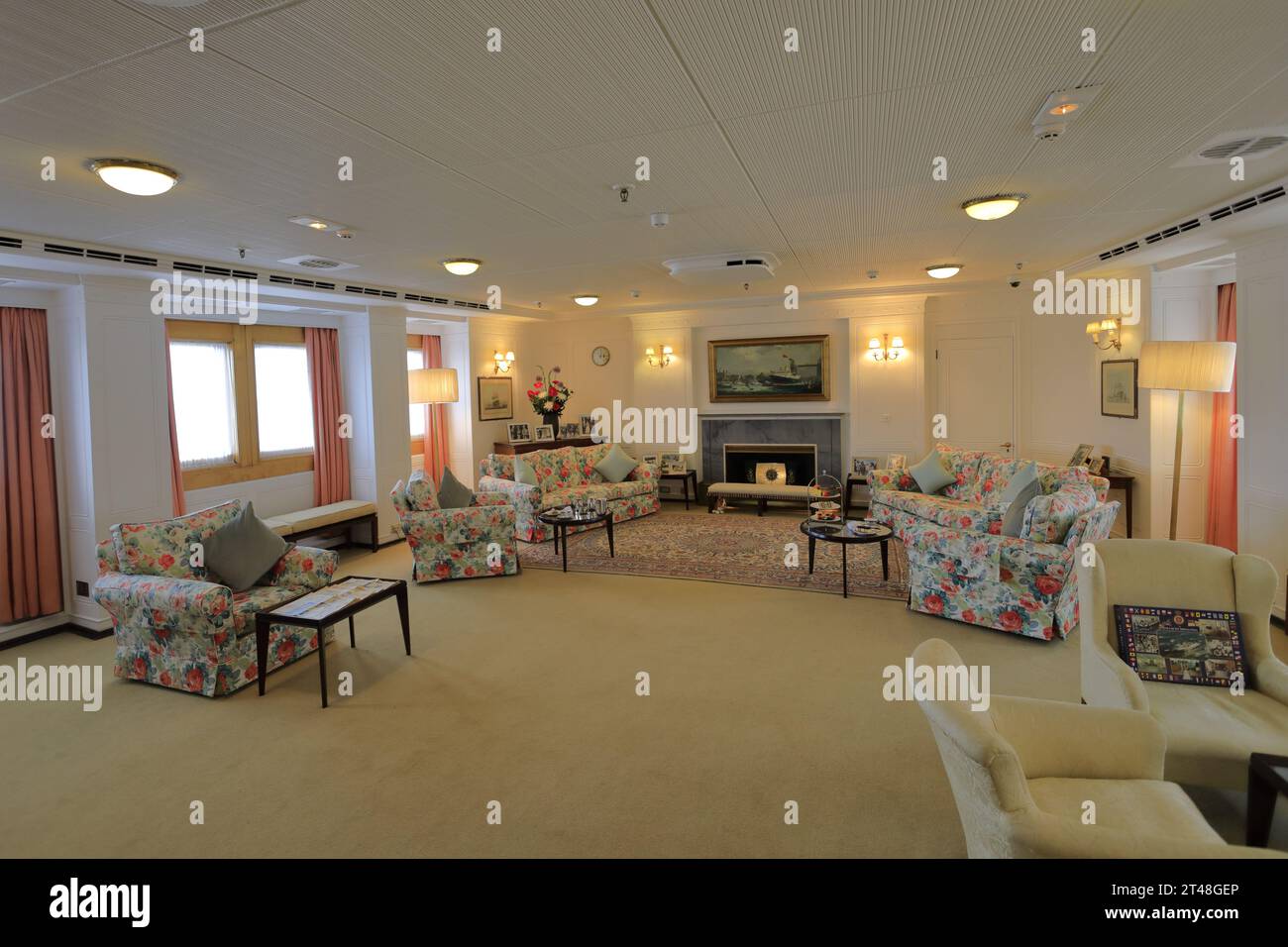 Rooms inside the Royal Yacht Britannia, Ocean Terminal, Leith town ...