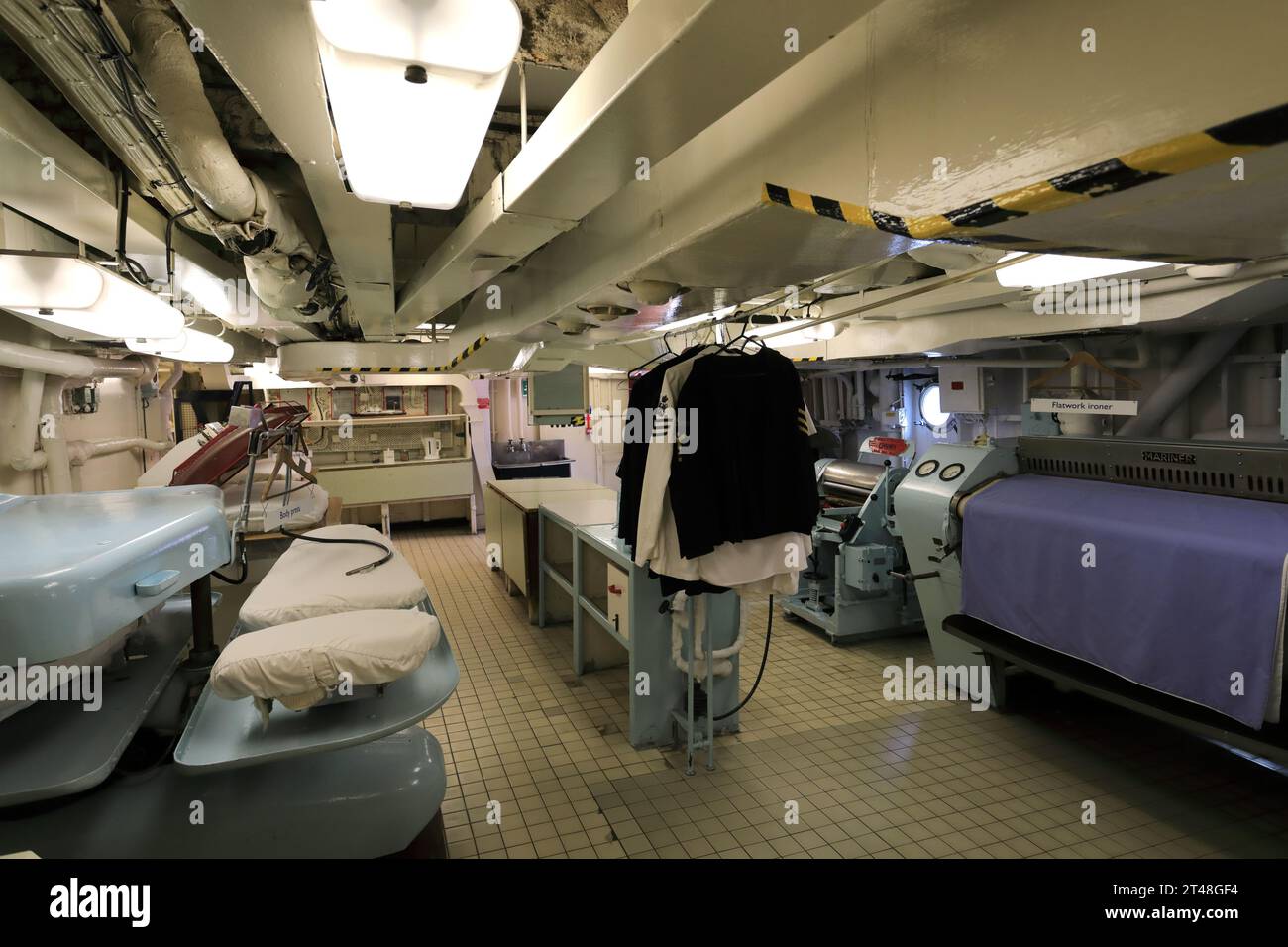 Rooms inside the Royal Yacht Britannia, Ocean Terminal, Leith town ...