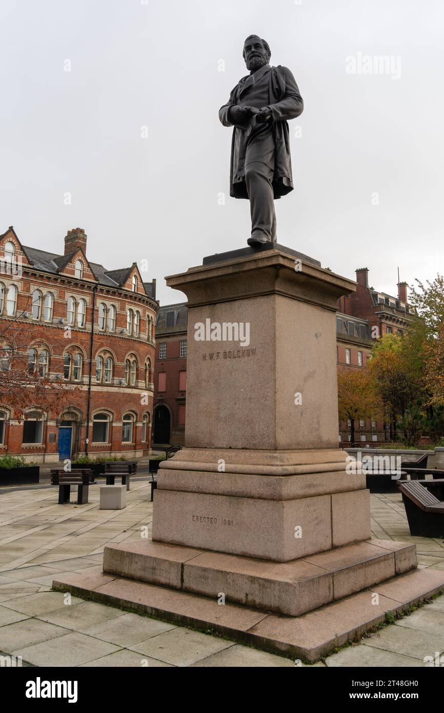 Statue of Henry Bolckow, industrialist , MP and the town's first mayor ...