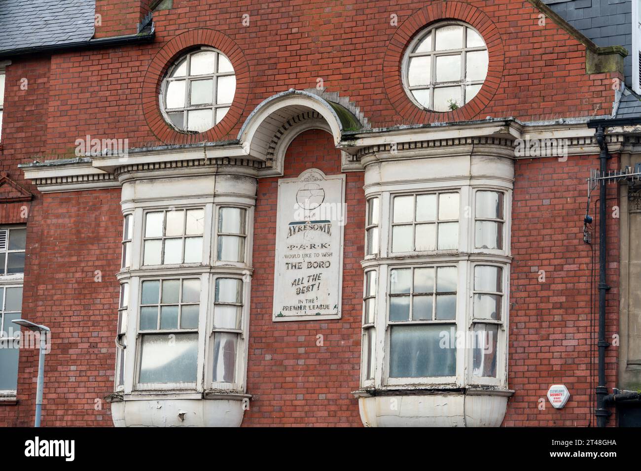 Ghost sign on a building in Middlesborough, UK, wishing the football ...