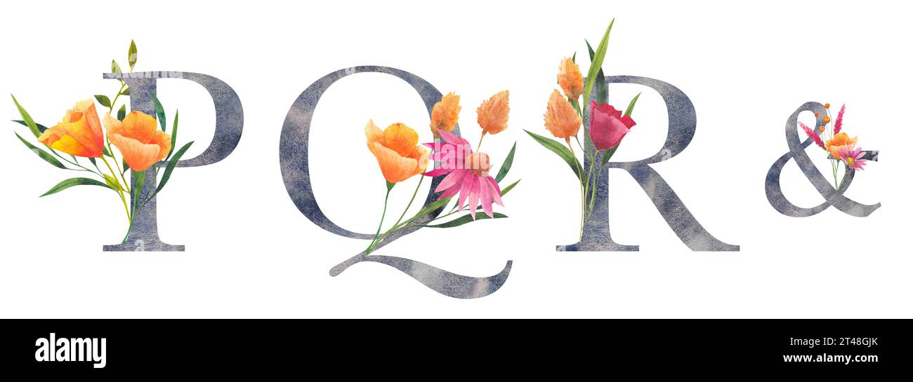 Floral letter r hi-res stock photography and images - Alamy