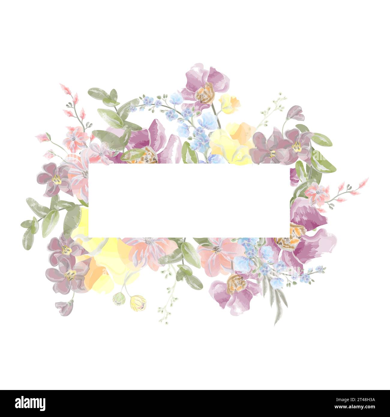 rectangular banner with transparent background watercolor summer ...