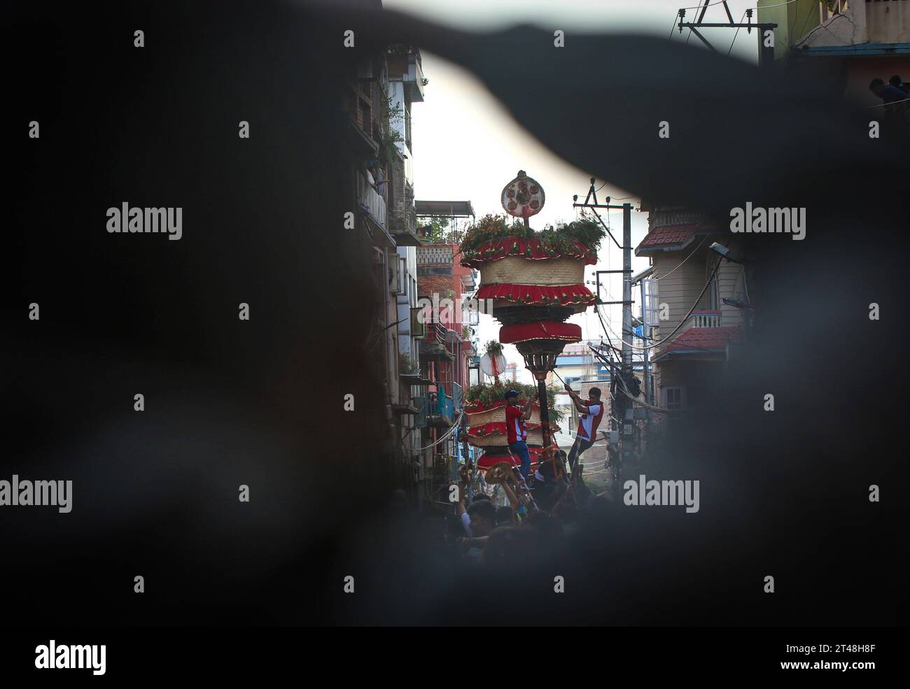 Kathmandu, Bagmati, Nepal. 29th Oct, 2023. People rotate traditional ...