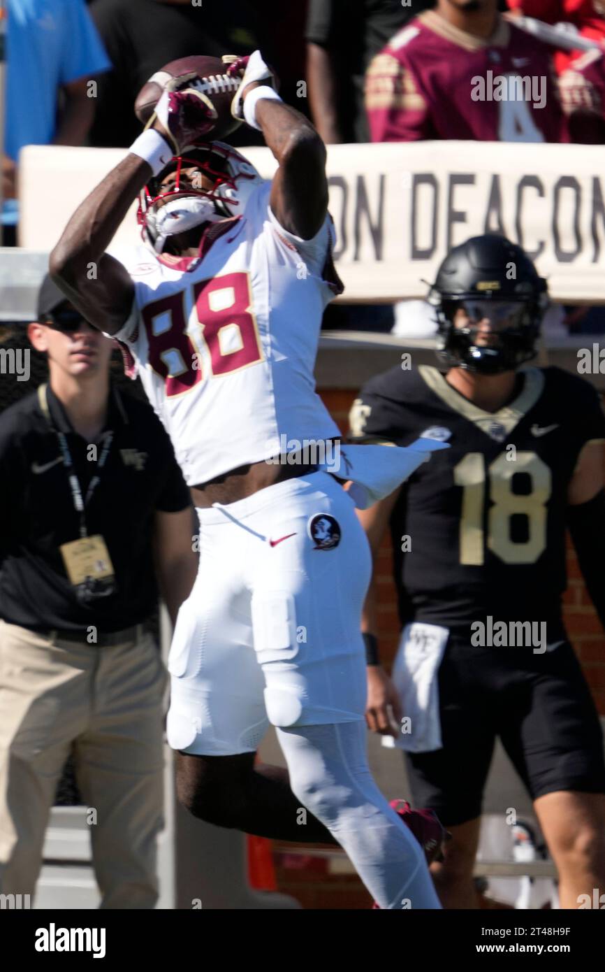 Florida State wide receiver Kentron Poitier (88) catches a pass against ...