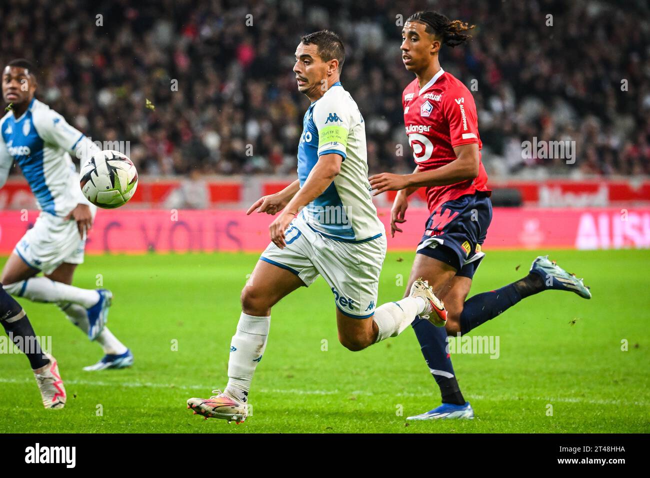 Wissam BEN YEDDER of Monaco and Leny YORO of Lille during the French championship Ligue 1 ...