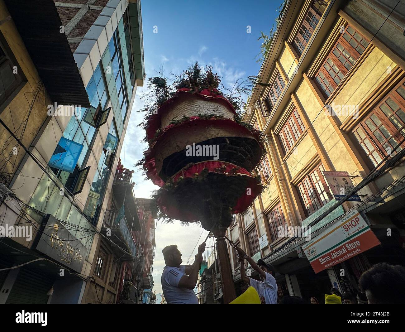 Kathmandu, Bagmati, Nepal. 29th Oct, 2023. People rotate traditional ...