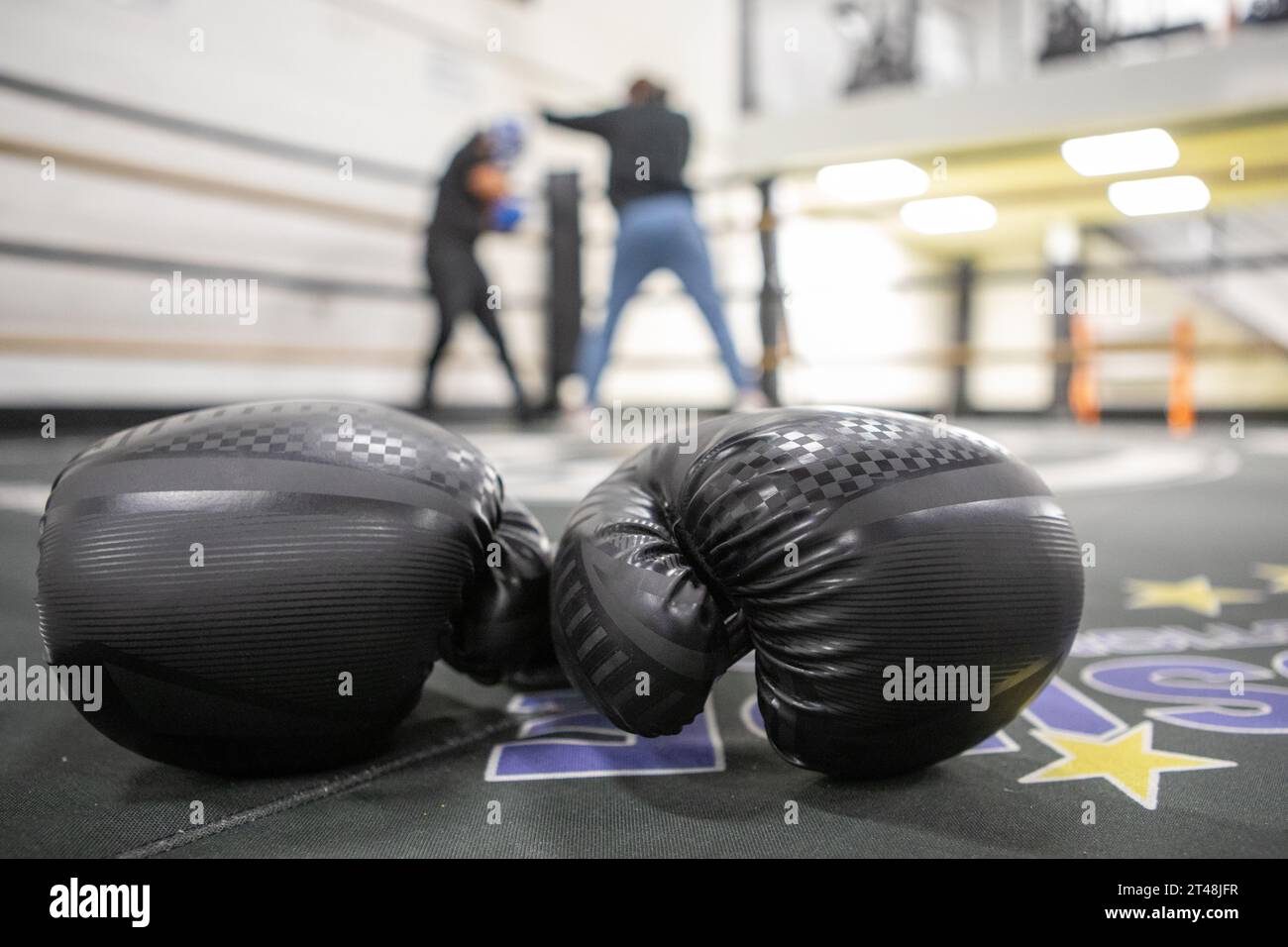 Boxing in a Gym Stock Photo - Alamy