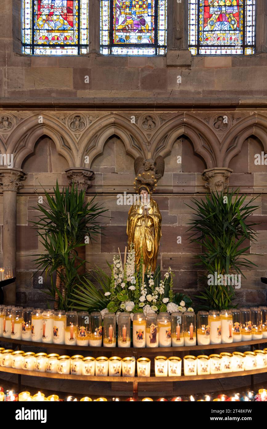 Strasbourg, France - October 16, 2023: Interior of Cathedral of ...