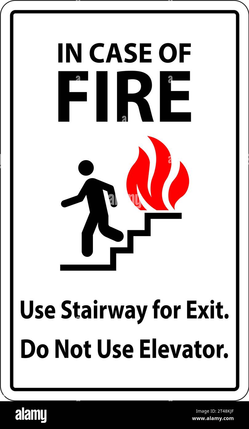 In Case Of Fire Sign In Case of Fire, Use Stairway For Exit, Do Not Use ...
