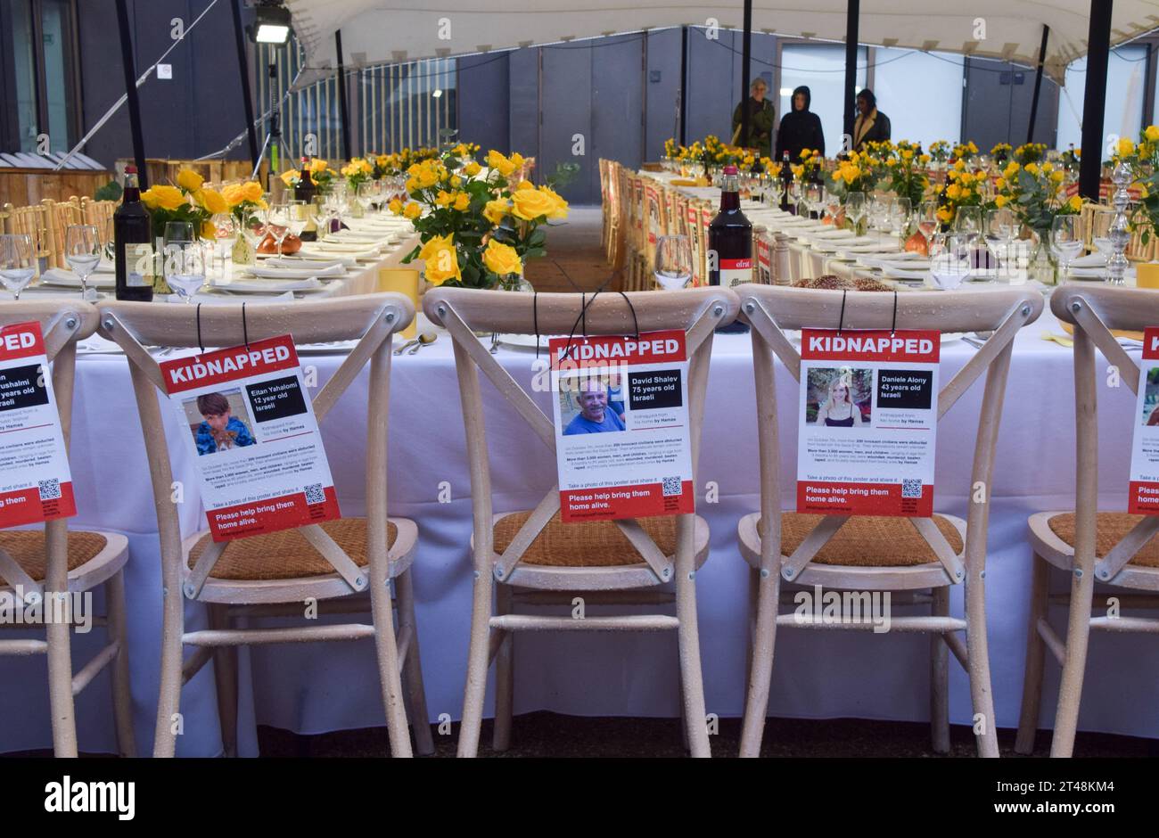 London, England, UK. 29th Oct, 2023. The Empty Shabbat Table ...