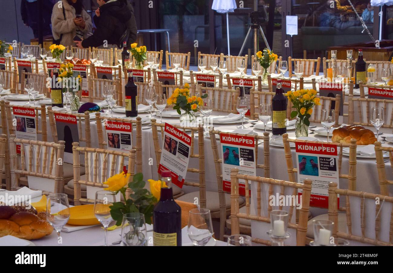 London, England, UK. 29th Oct, 2023. The Empty Shabbat Table ...