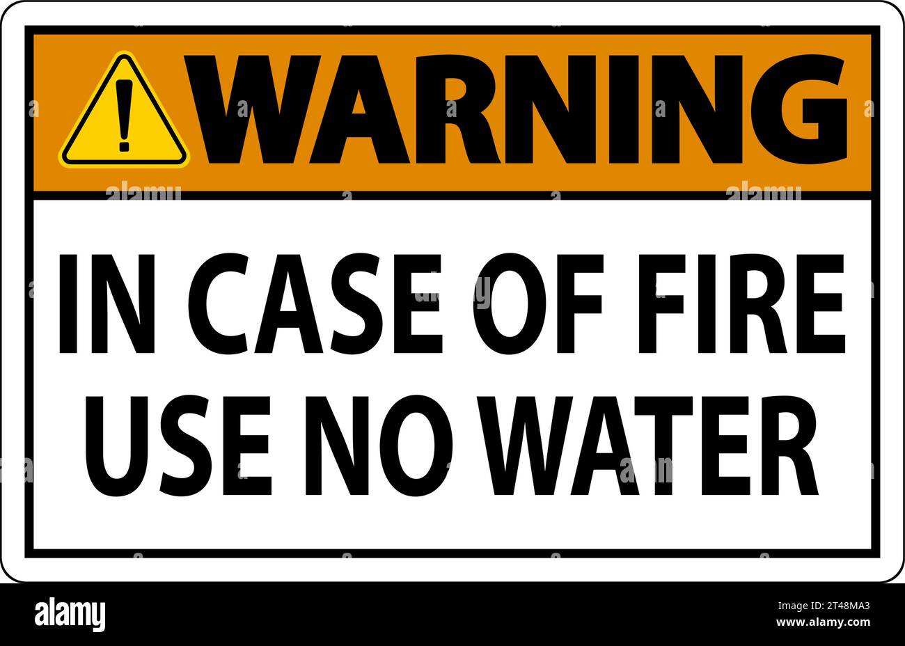 Danger Sign Danger - In Case Of Fire Use No Water Stock Vector Image ...