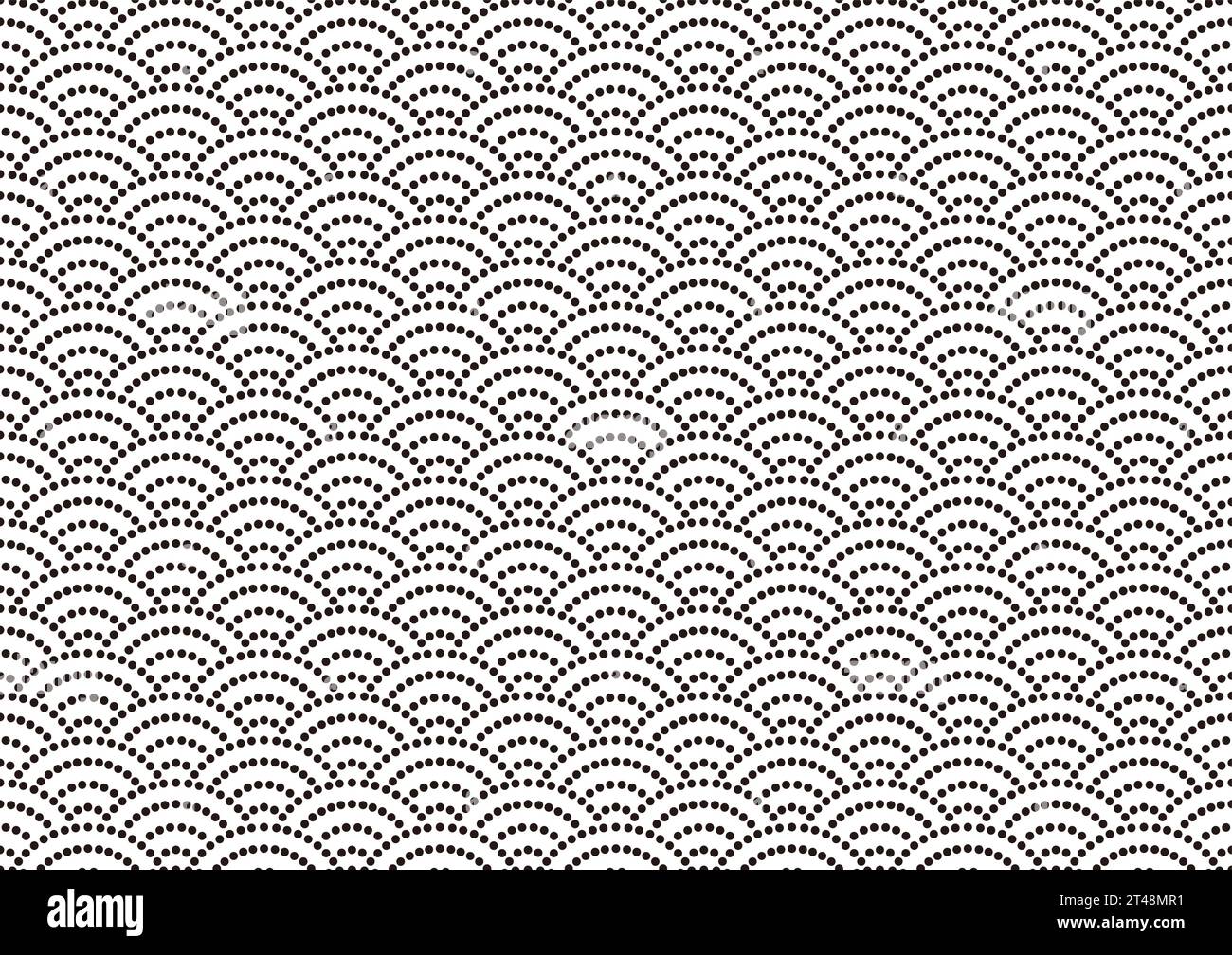 Japanese Wave Pattern Black And White Japanese Wave Svg, Scallop