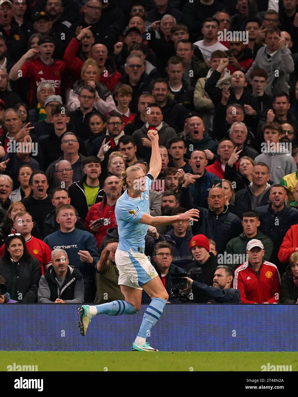 Manchester City's Erling Haaland celebrates scoring their side's first ...