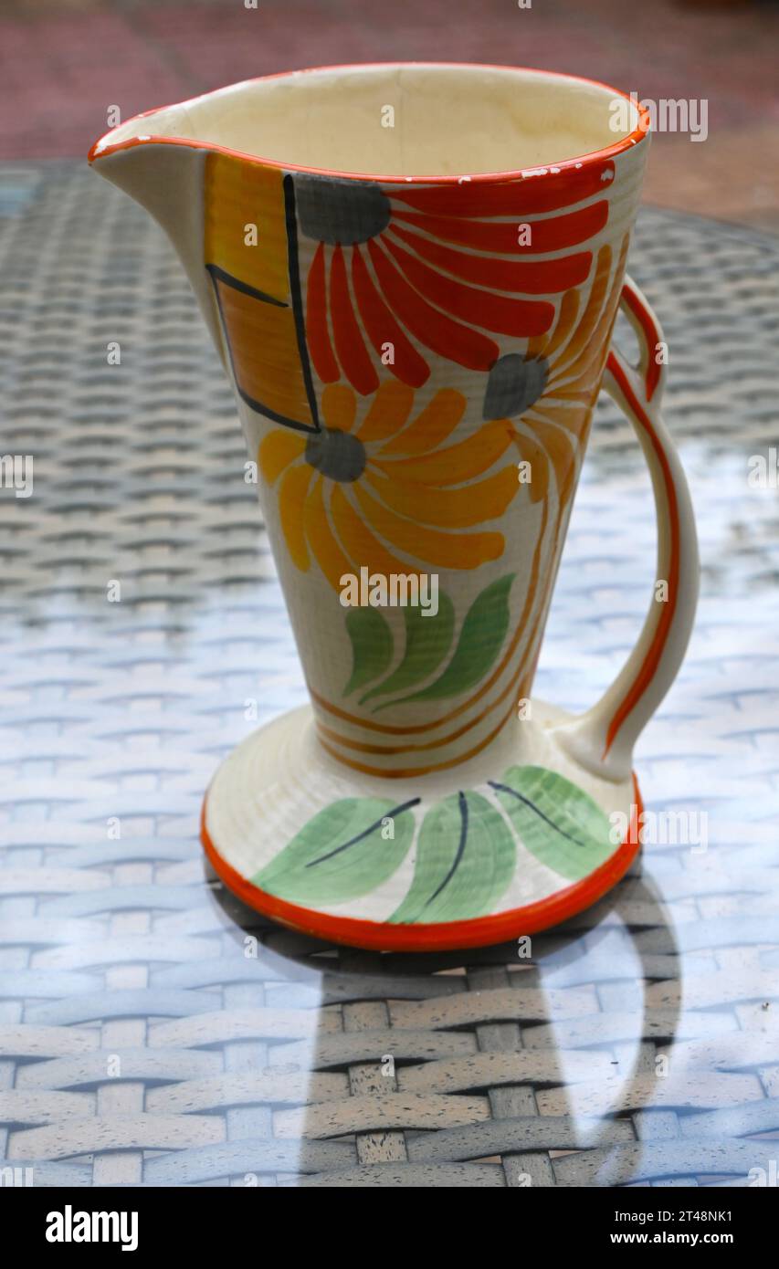 art deco style jug with floral design Stock Photo - Alamy