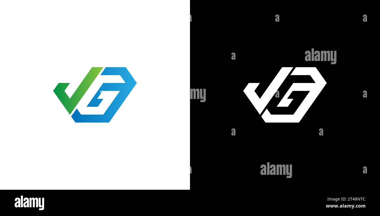 JG Logo, JG Monogram, Initial JG Logo, Letter JG negative space logo ...