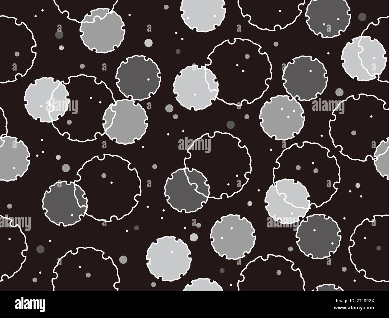 Horizontally And Vertically Repeatable Monochrome Seamless Japanese Vintage Snow Pattern On A